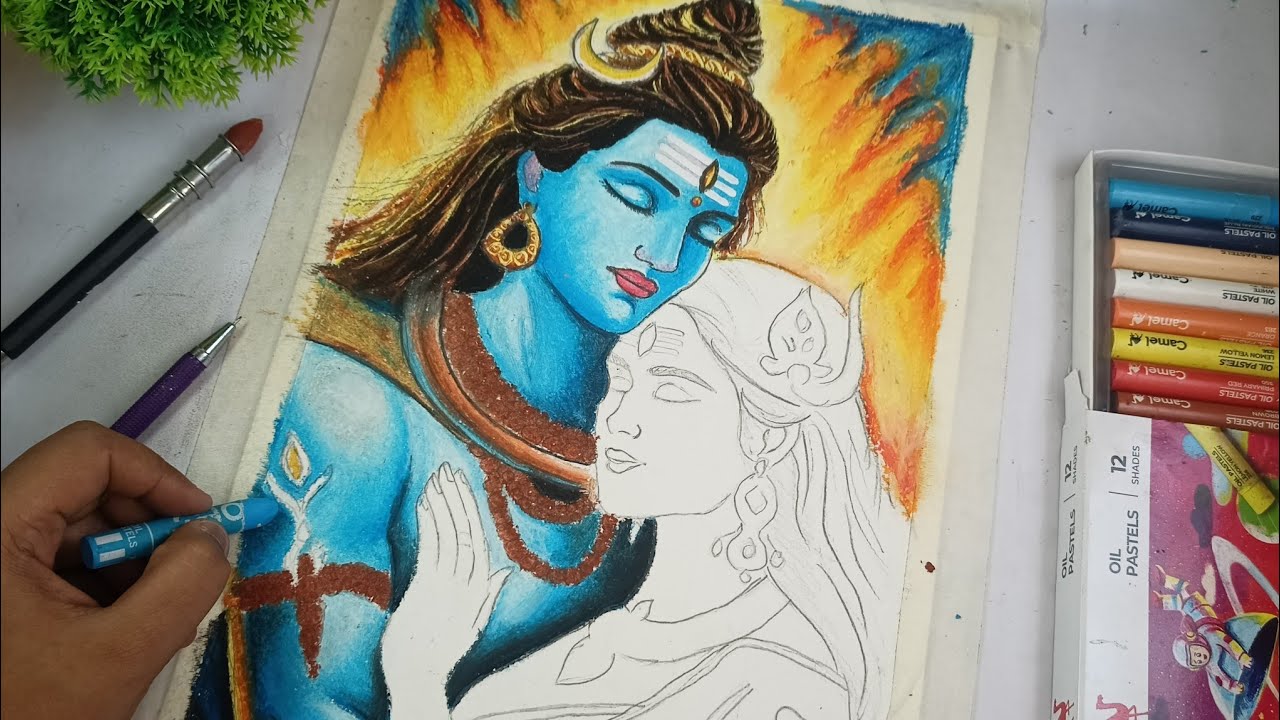 How To Draw Shiv Parvati Drawing 🙏,Mahashivratri Drawing, Part-1 #shiva ...