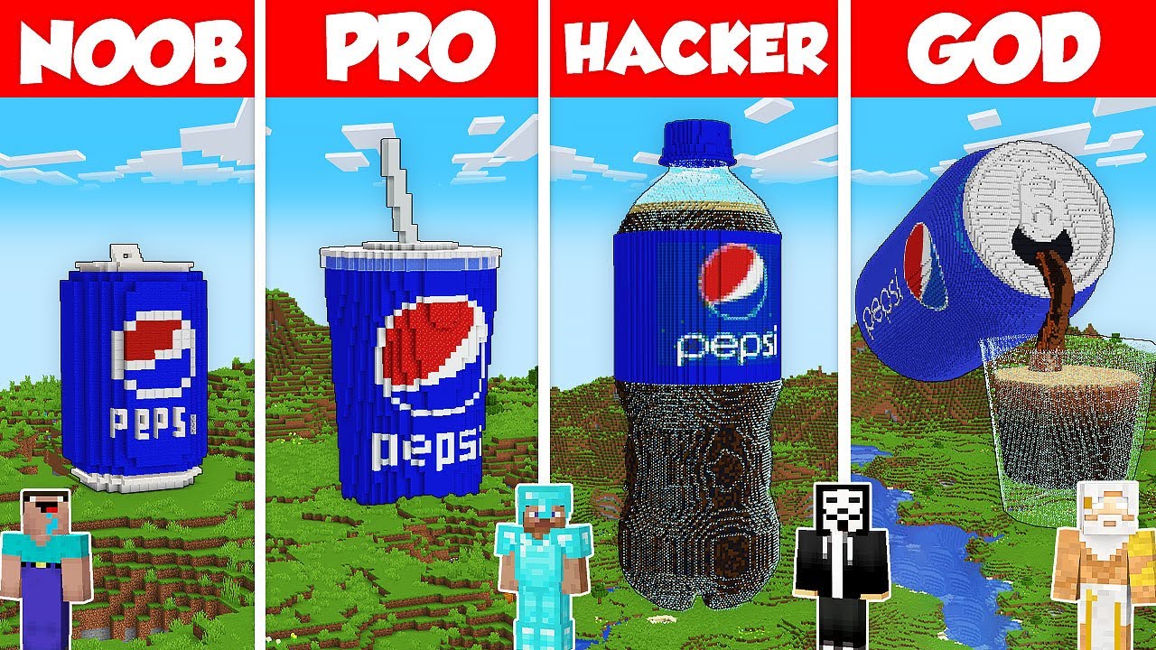 PEPSI COLA BASE HOUSE BUILD CHALLENGE - Minecraft Battle: NOOB vs PRO ...