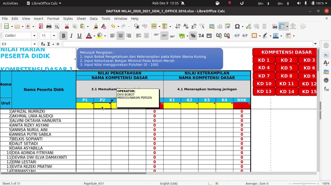 Langkah-Langkah Menginput Format Nilai Pada Excel - YouTube