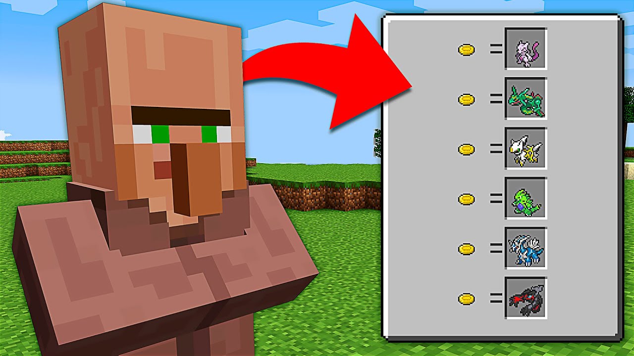 MINECRAFT MAS O VILLAGER TROCA POKEMON OP! - YouTube