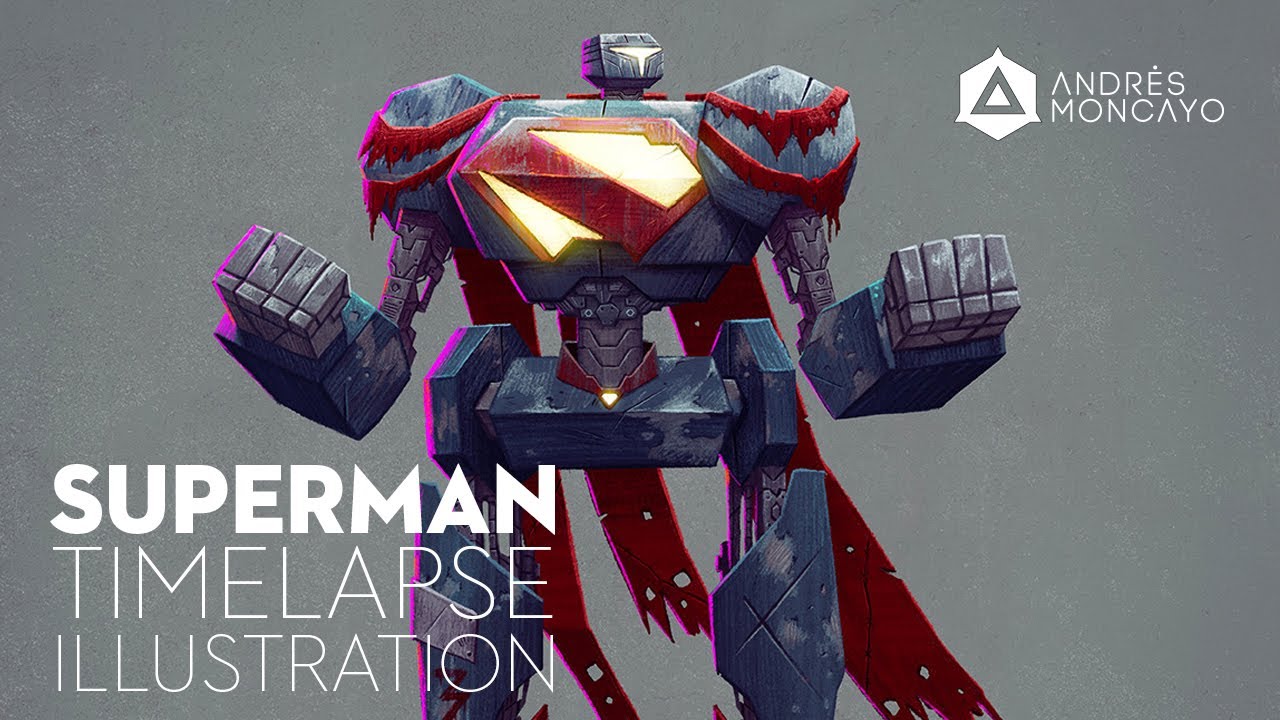 Mecha Superman - Time lapse Illustration (Procreate, Photoshop) - YouTube