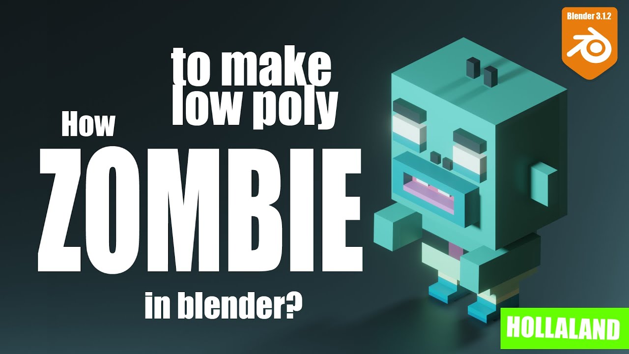 How to make low-poly cute ZOMBIE in blender? | Tutorial - YouTube