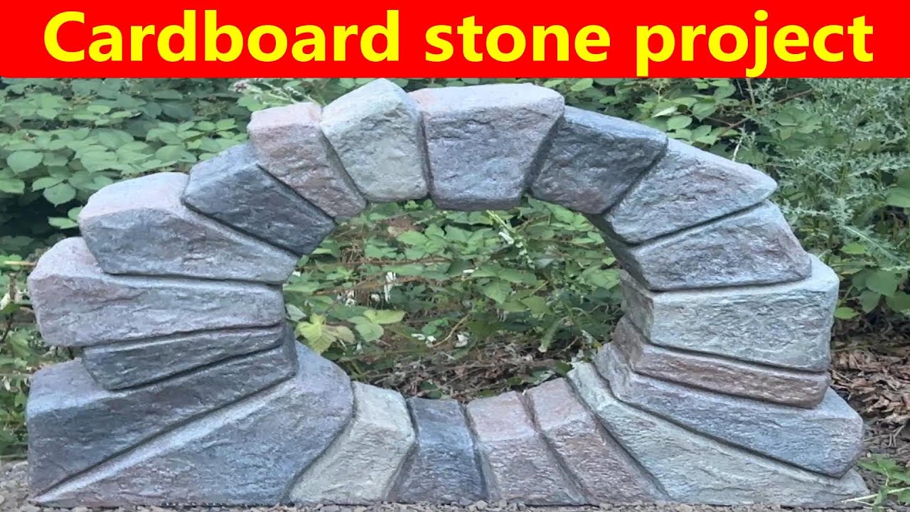 Easy Cardboard stacked stone Moongate - YouTube