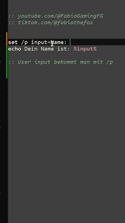 Scripting im Kurzformat: Batch - User Input | #shorts #short #shortvideo - YouTube