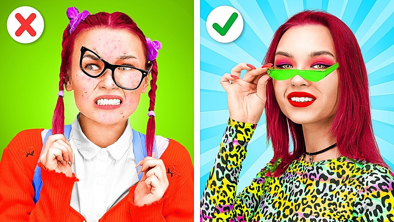 NERD vs. POPULAR 🤩 Hilarious School Life & Hacks by 123GO! LIKE - YouTube