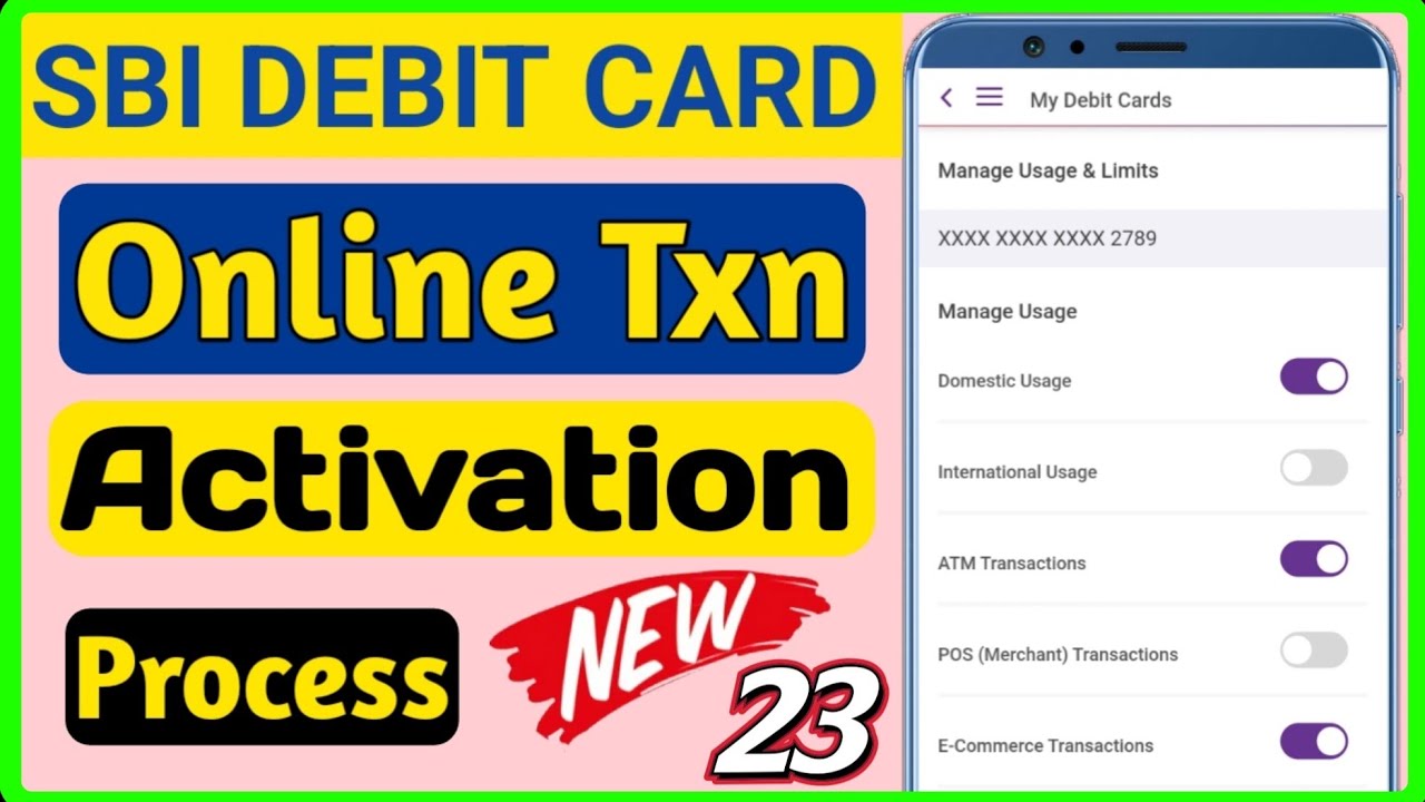 How to activate SBI debit card for online transaction|sbi debit card ...
