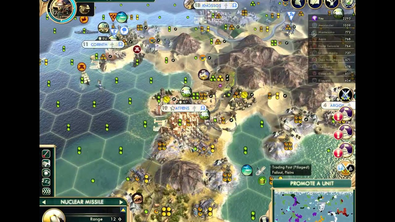 civilization 5 brave new world nuclear missile and atomic bomb - YouTube