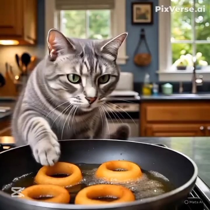 cute cat is making onion rings ️😍😺 #cat #food #short - YouTube