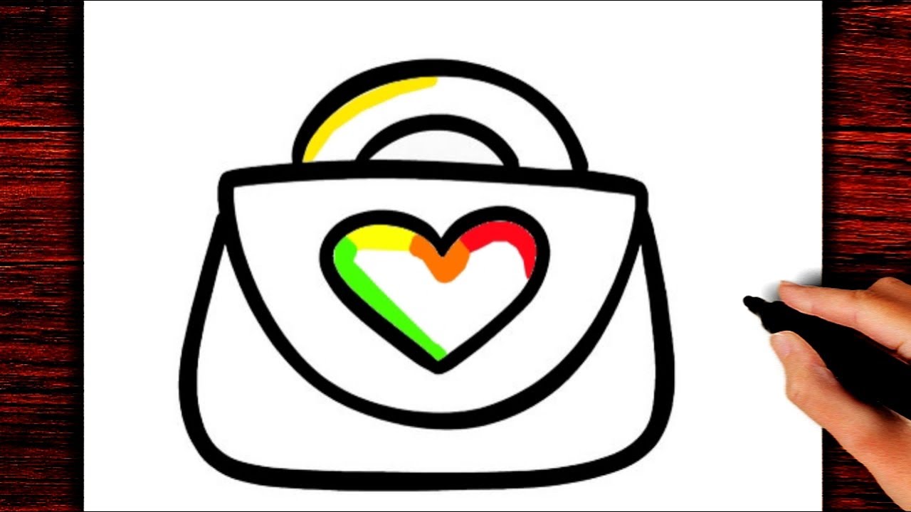 Comment dessiner un sac à main - ️ ( facile 😊 ) - YouTube