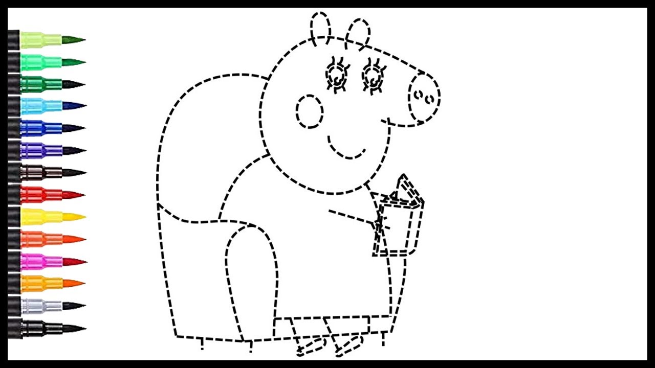 How to draw Peppa's Mummy Pig | Painting and Coloring for Kids ...
