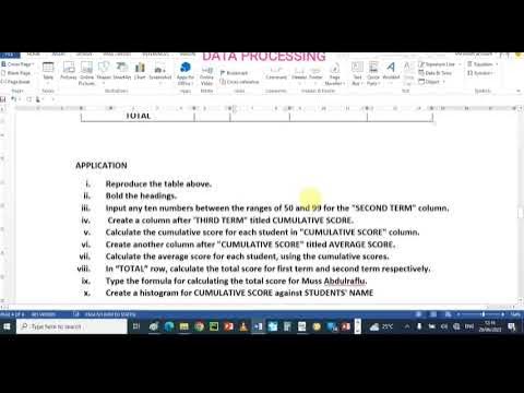 NECO 2023 #DATA #PROCESSING #practical USING MS #excel 1 - YouTube