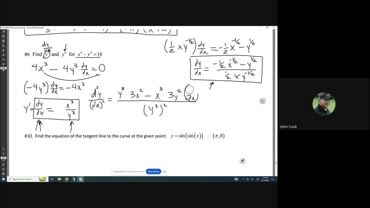 AP Calculus BC Unit 2 Test Review #8-10 - YouTube