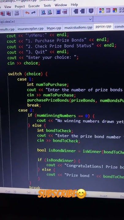 prize bond IDE dev c++ #cppprogramming - YouTube
