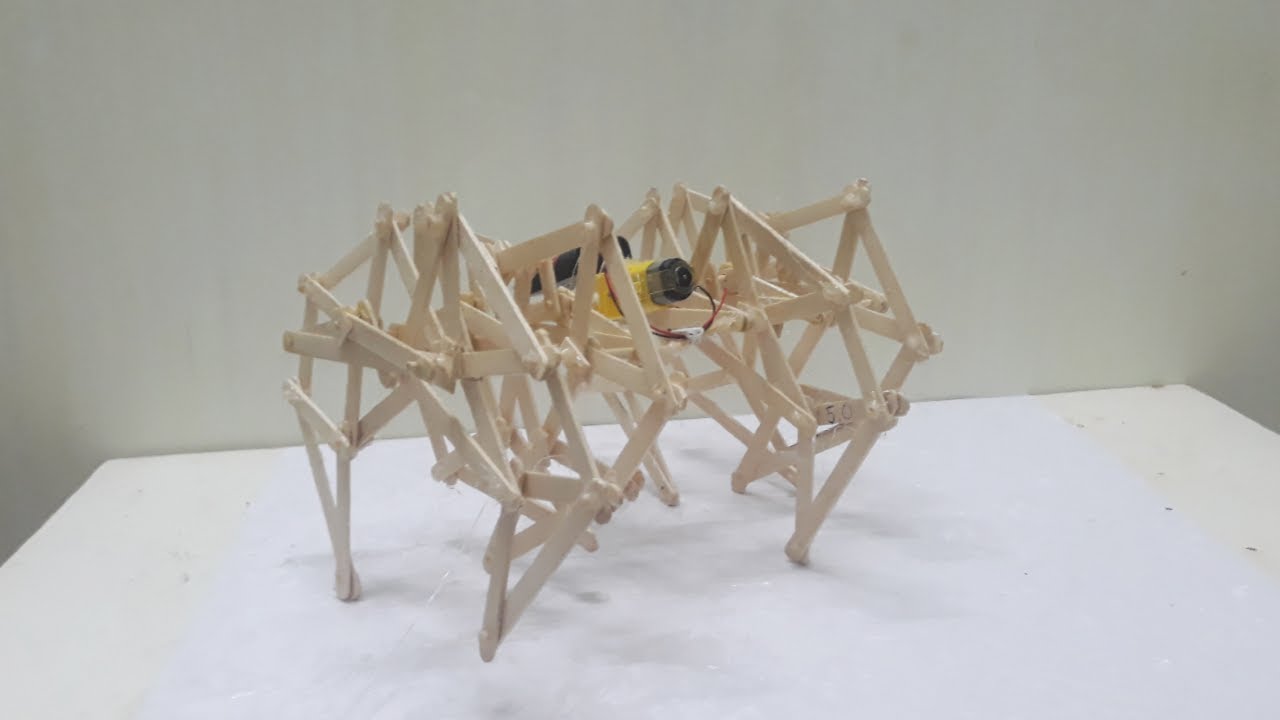 Popsicle tick Spider Robot Strandbeest DIY Crafts Ideas - YouTube