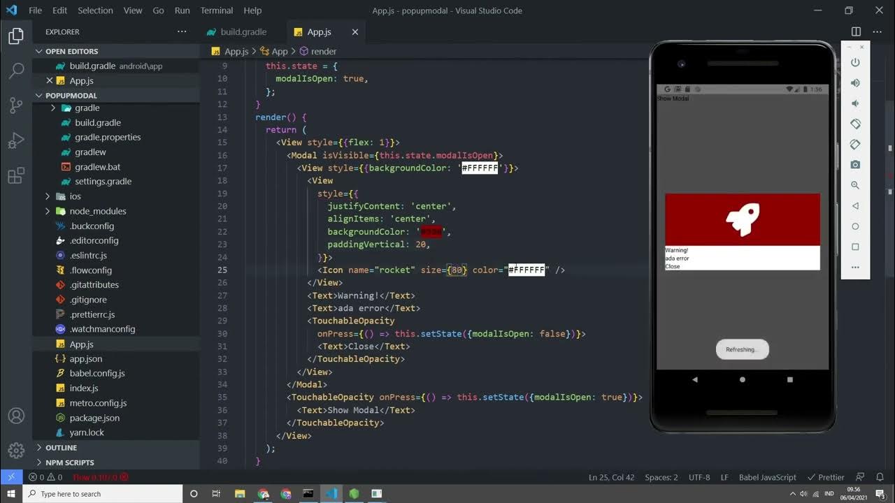 Membuat Pop Up Modal - Membuat UI React Native - YouTube