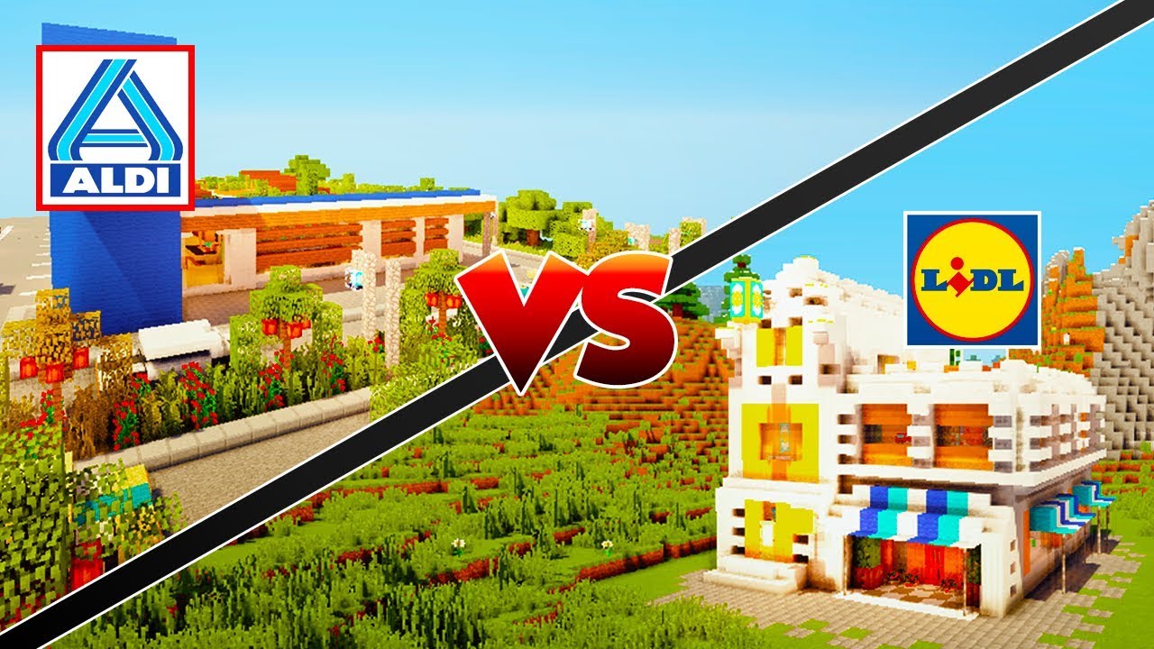 LUCKY BLOCK ALDI VS LIDL CHALLENGE - Minecraft Mod Versus - YouTube