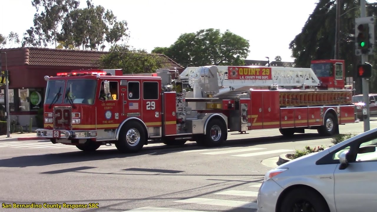 (Air Horn) LACoFD Engine 32, 151, Squad 32, 29, Patrol EST 85 & Quint ...