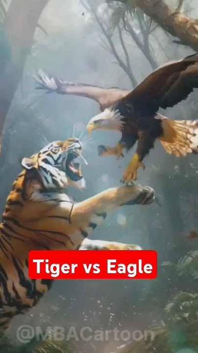 Tiger vs Eagles Fight ️ ||MBA CARTOON || #shorts #ytshorts #birds # ...