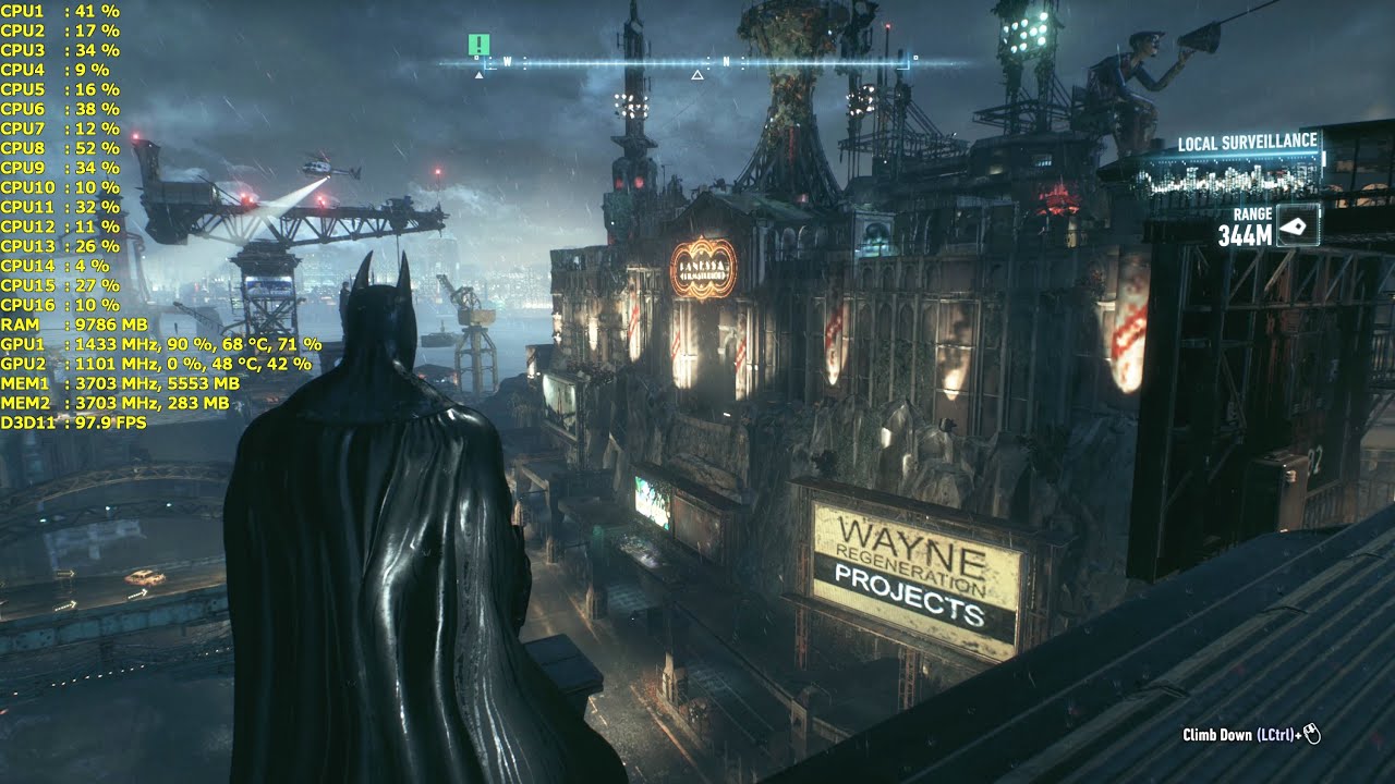 BATMAN ARKHAM KNIGHT | RADEON FURY X | 1920X1080 HD | FRAME PERFORMANCE ...