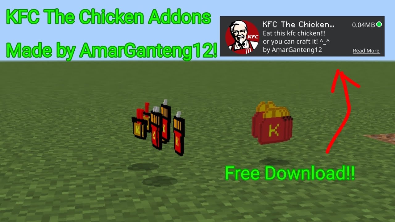 KFC The Chicken Addons! (For Minecraft PE!) Free DOWNLOAD!!😱 (made by ...