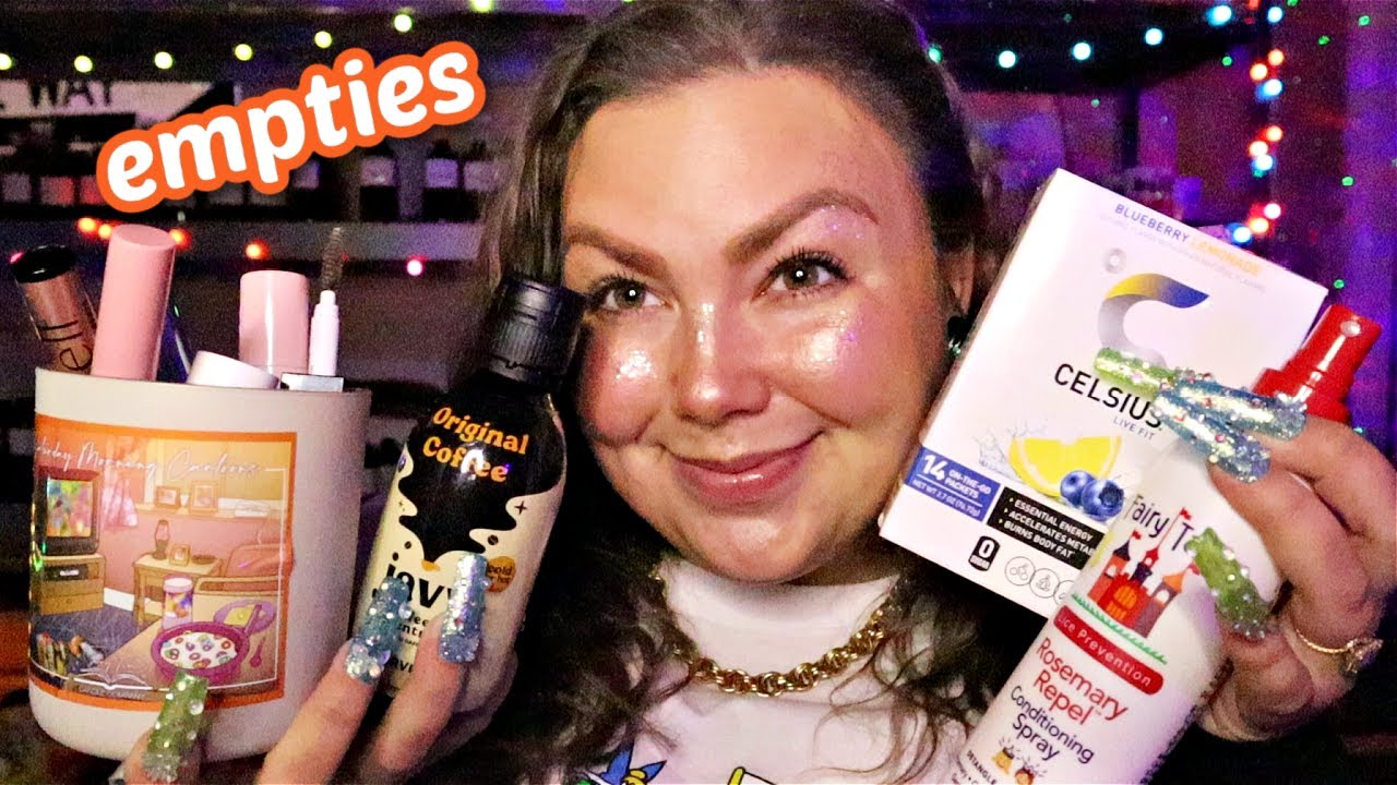 asmr/ product empties🧡🧼🧋☀️ (tapping, whispering, long nails) - YouTube