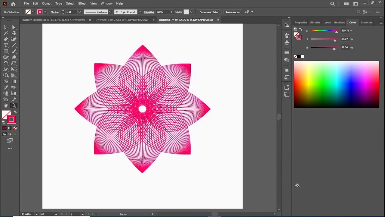 How to create beautiful Flower design using blend tool in Illustrator ...