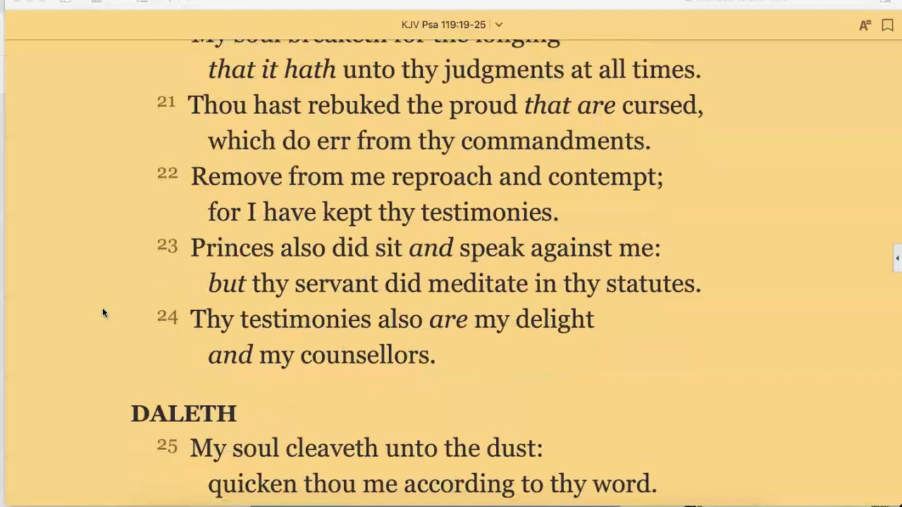 Bible Reading Psalms 119 1 32 YouTube