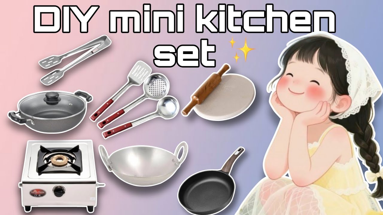 DIY mini kitchen set how to make kitchen set - YouTube