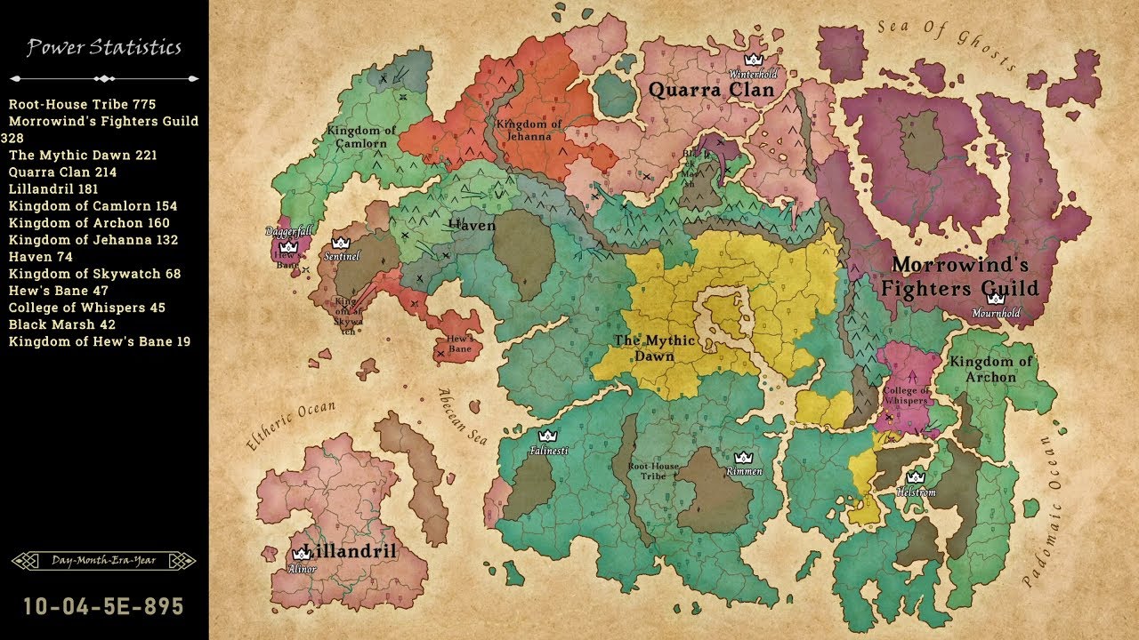 Tamriel 1,000-Year Timelapse With Rebellions Enabled! | Fantasy Map ...
