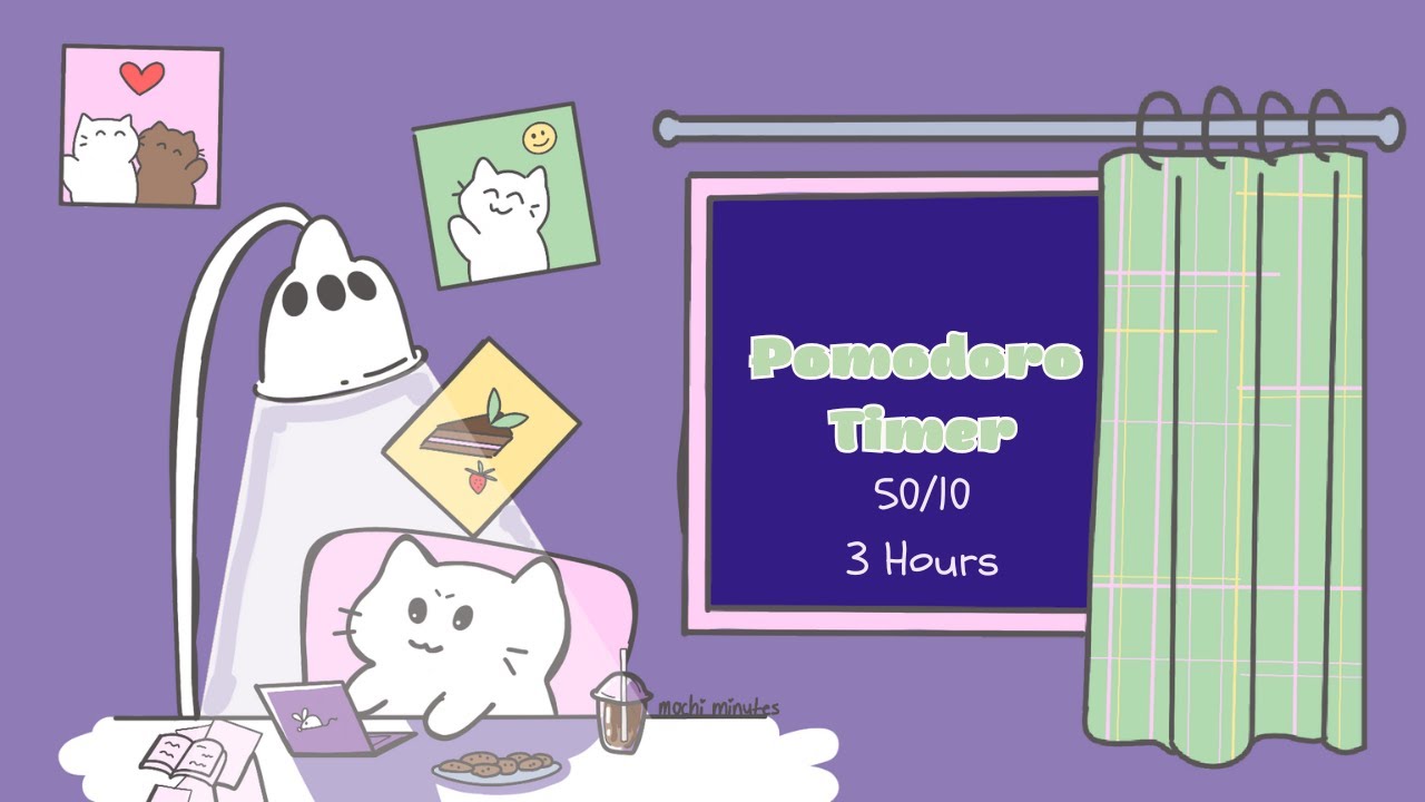 Pomodoro Cat Timer 25/5 - 1.5 Hours - YouTube