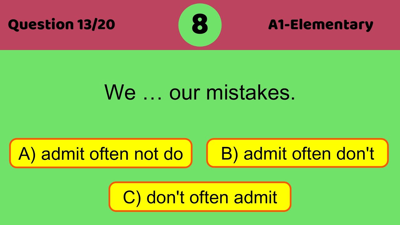 adverbs of frequency with present simple # Lesson 33 Quiz N°1 - YouTube