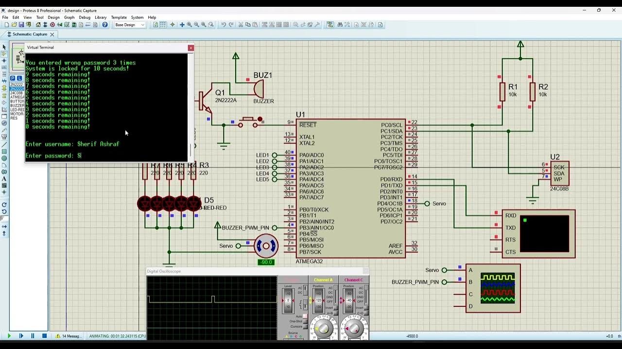 Mobile Controlled Home Avr Atmega32 Proteus Simulation Youtube
