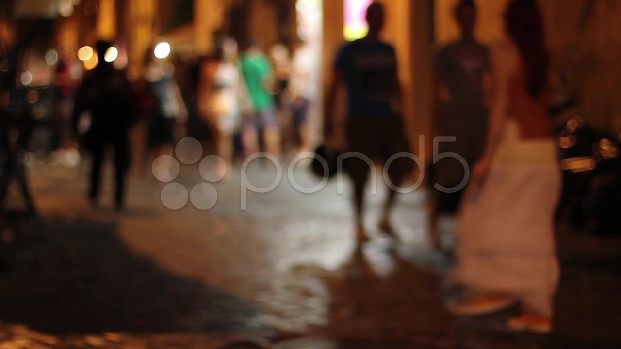 People Walking In The Street By Night. Stock Footage - YouTube