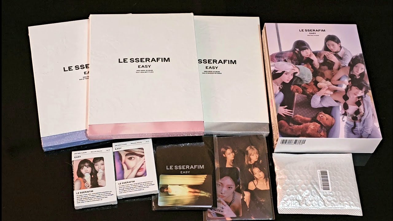 LE SSERAFIM "EASY" album unboxing (Photobook/Compact/Weverse versions ...
