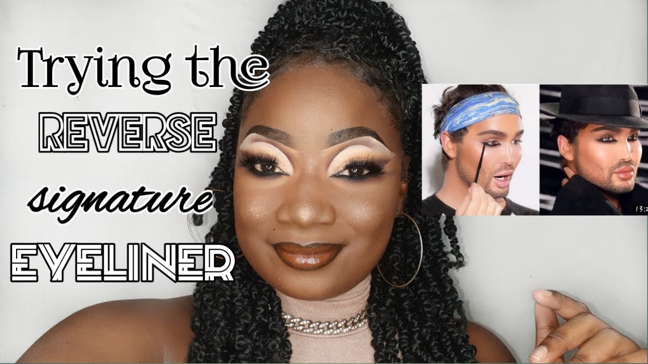 How I do the viral reverse eyeliner look! - YouTube