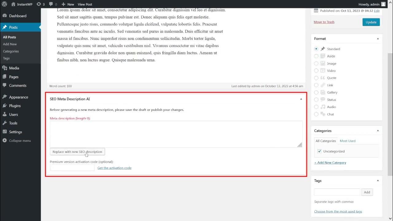 SEO Meta Description AI WordPress Plugin - Installation and Usage - YouTube