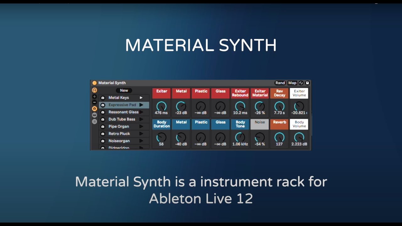 Material Synth | Physical Modeling Instrument Rack in Ableton 12 - YouTube