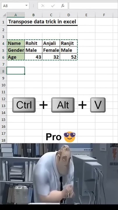 Transpose Trick in Excel | Beginner to Pro Tip#excel #exceltricks #exceltutorial - YouTube