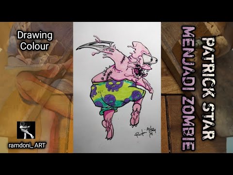 DRAWING PATRICK STAR MENJADI ZOMBIE - YouTube