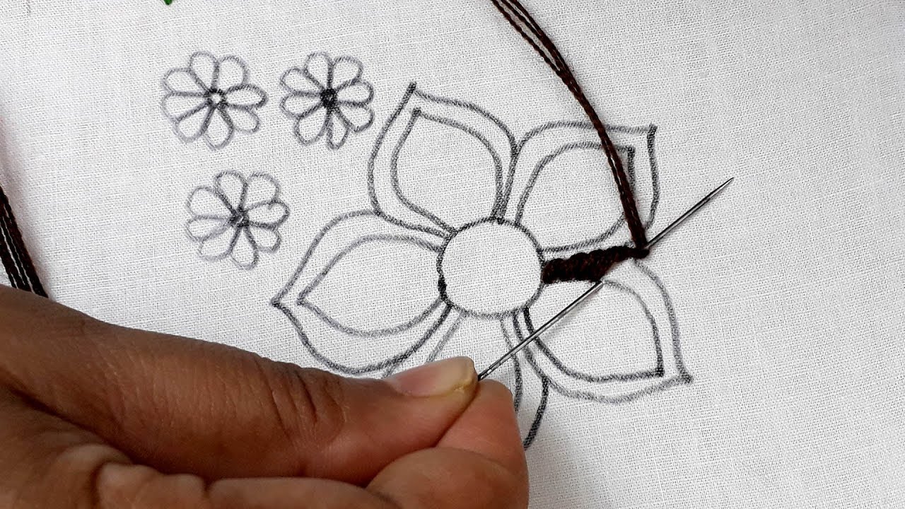 Hand Embroidery, Raised Chain Stitch Embroidery Flower, Easy Flower ...