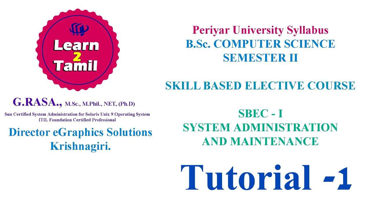 B.Sc. COMPUTER SCIENCE - SEMESTER II SBEC - I - SYSTEM ADMINISTRATION ...
