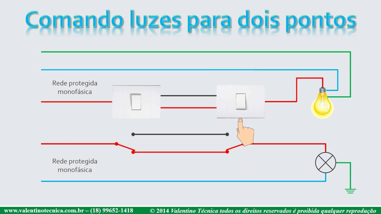 9) comando de luz para dois pontos - YouTube