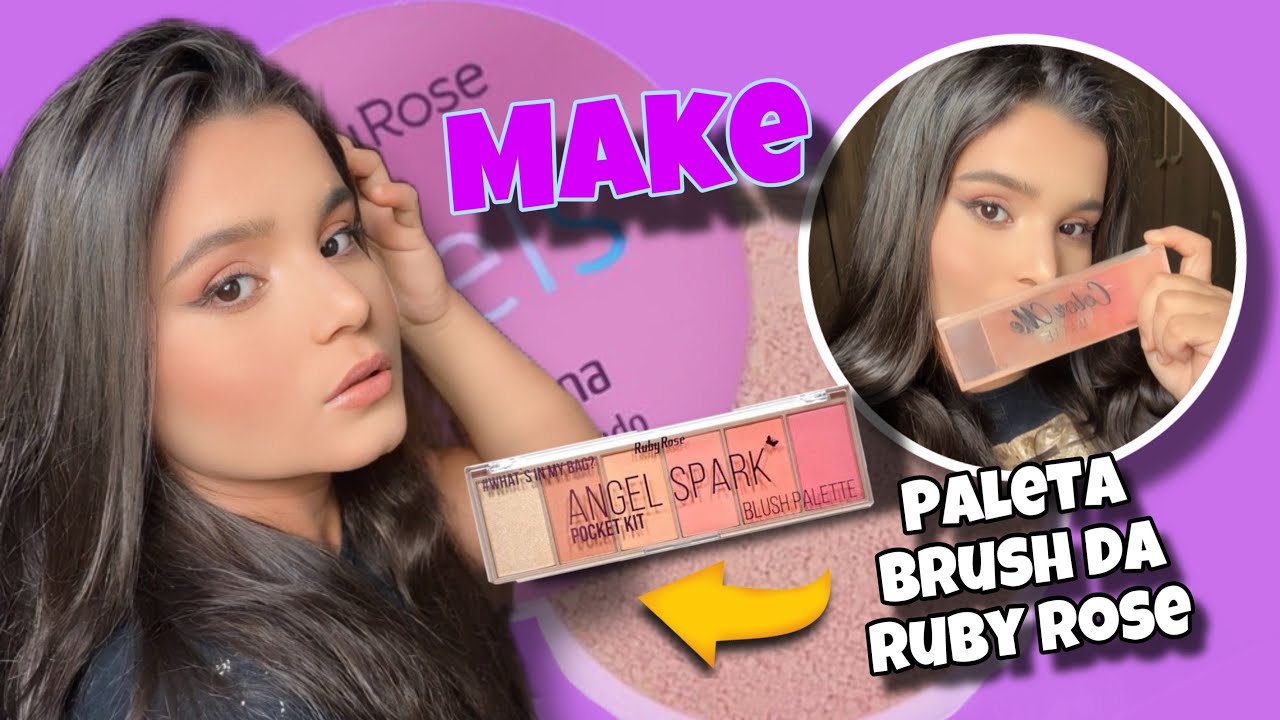 Make só com blush da paleta ruby rose #rubyrose - YouTube