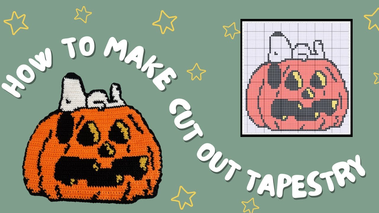 Crochet Cut Out Tapestry Tutorial + Chart | Halloween Project - YouTube