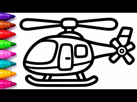 Calm Helicopter Drawing, Painting & Coloring | Mindful Art for Kids | kids drawing 