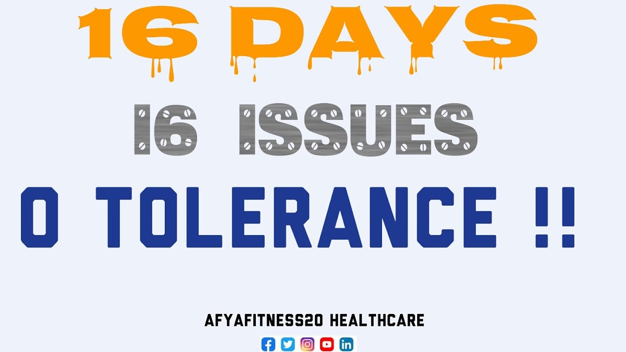 16-DayGBV Calender Plan. 16 Daily Issues, 0 Tolerance (Video Animation ...
