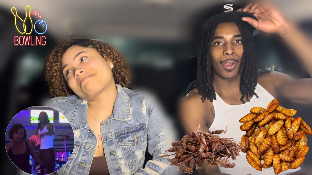 BOYFRIEND VS GIRLFRIEND BOWLING LOSER EATS BUGS🤢💥 - YouTube