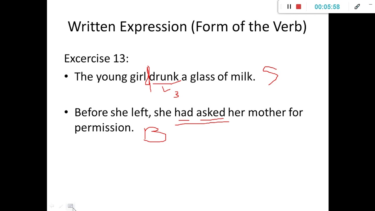 Written Expression (Form of The Verbs) - YouTube