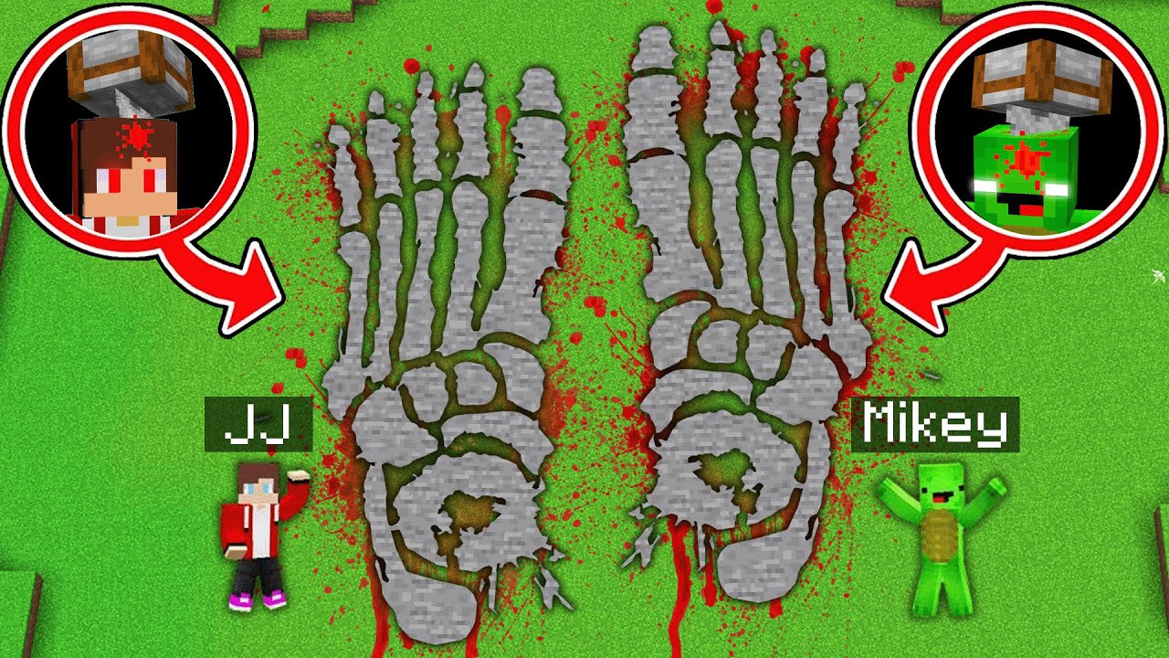 Mikey and JJ found Scary SAWMAN Mikey and JJ FOOTPRINTS IN MINECRAFT ...