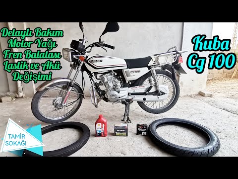 Detaylı Motosiklet Bakımı Kuba Cg 100 Yağ, Balata, Akü ve Lastik Değişimi. Akü Sabitleme Kemeri Ypmı